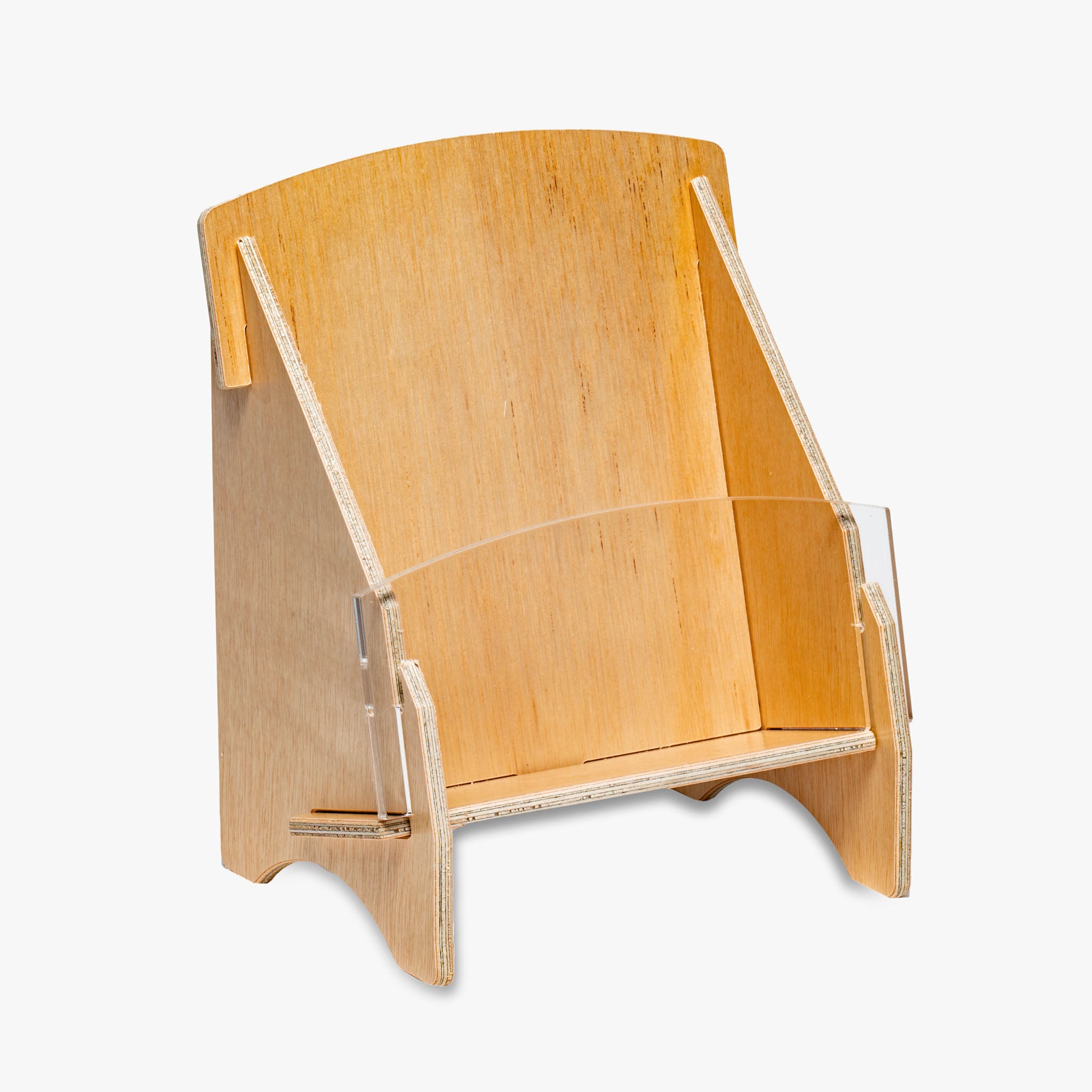 Card or Brochure Holder, Clear or Wood Front, 6-1/4" Wide – Clear Solutions