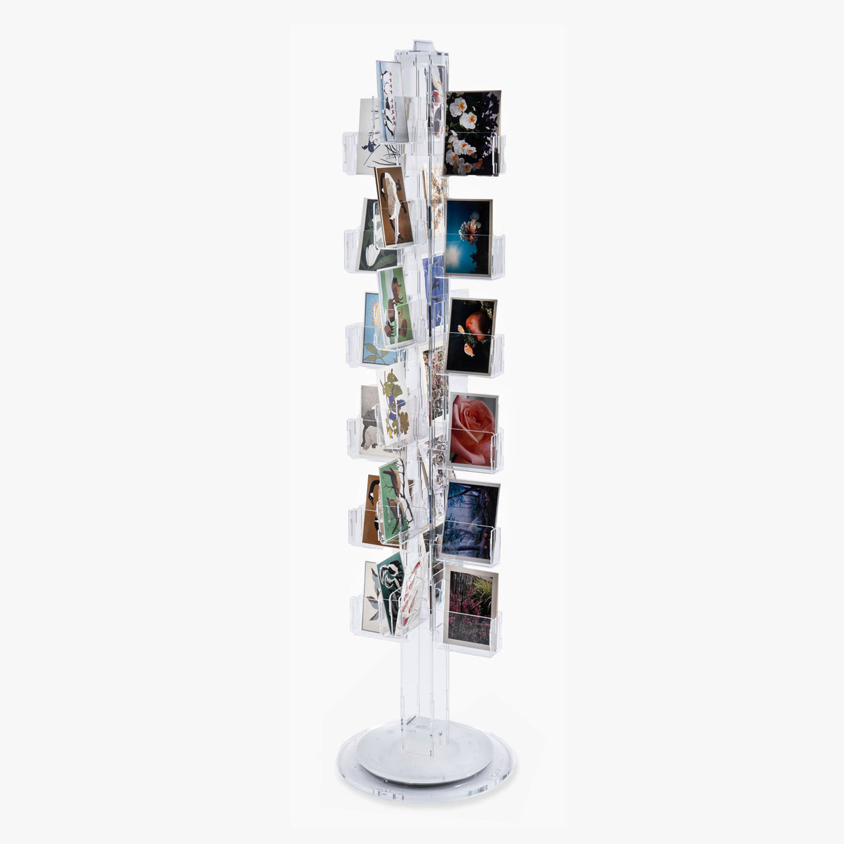48-Pocket Clear Acrylic Floor Spinners – Clear Solutions