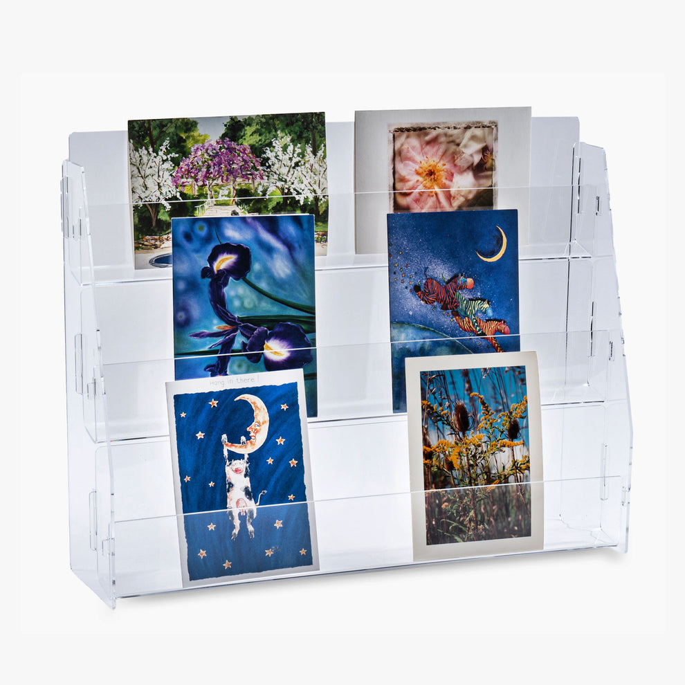 Three or Four Tier Countertop Card Racks, 19 1/4" Wide – Clear Solutions