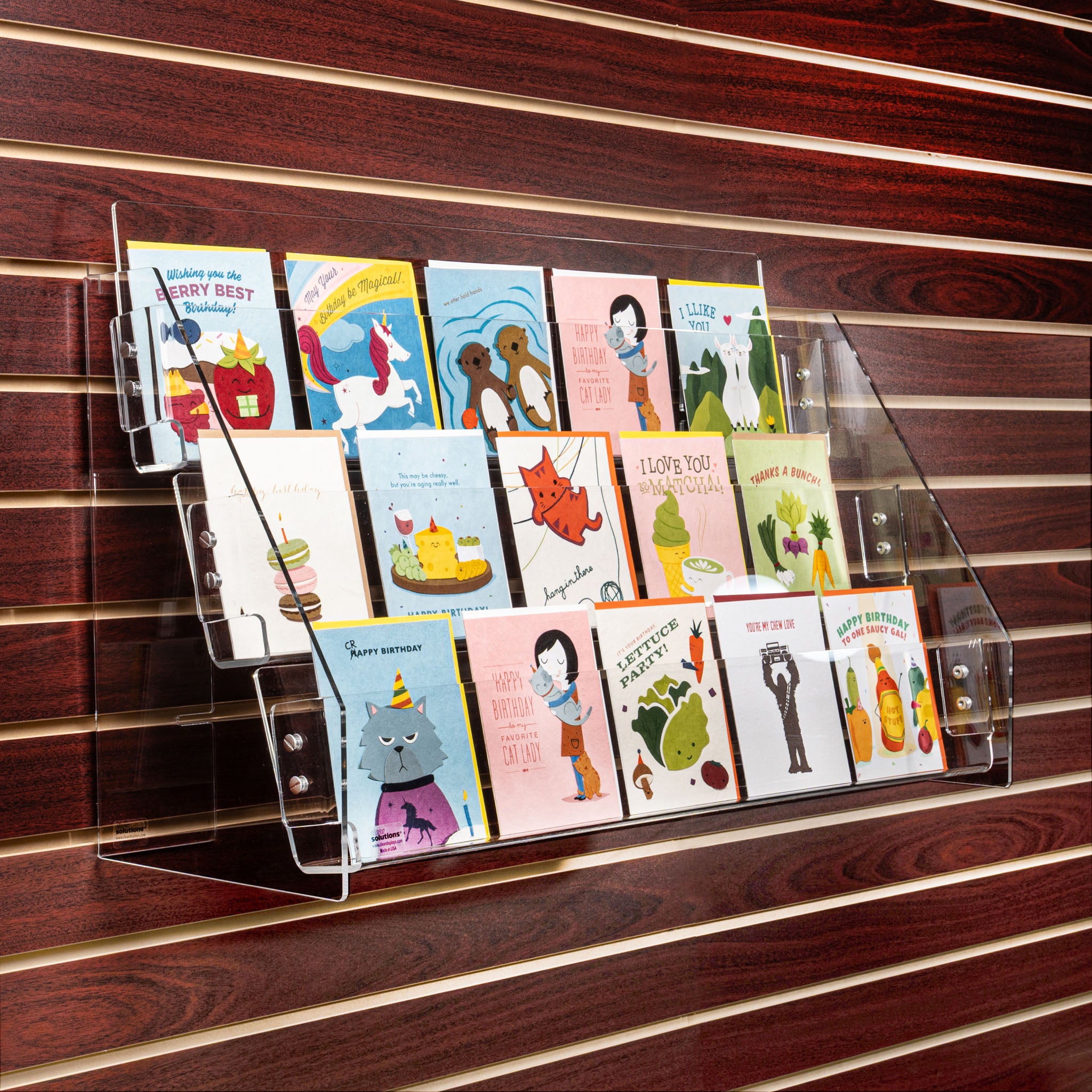 Three Shelf Book/Calendar Rack for Slatwall – Clear Solutions